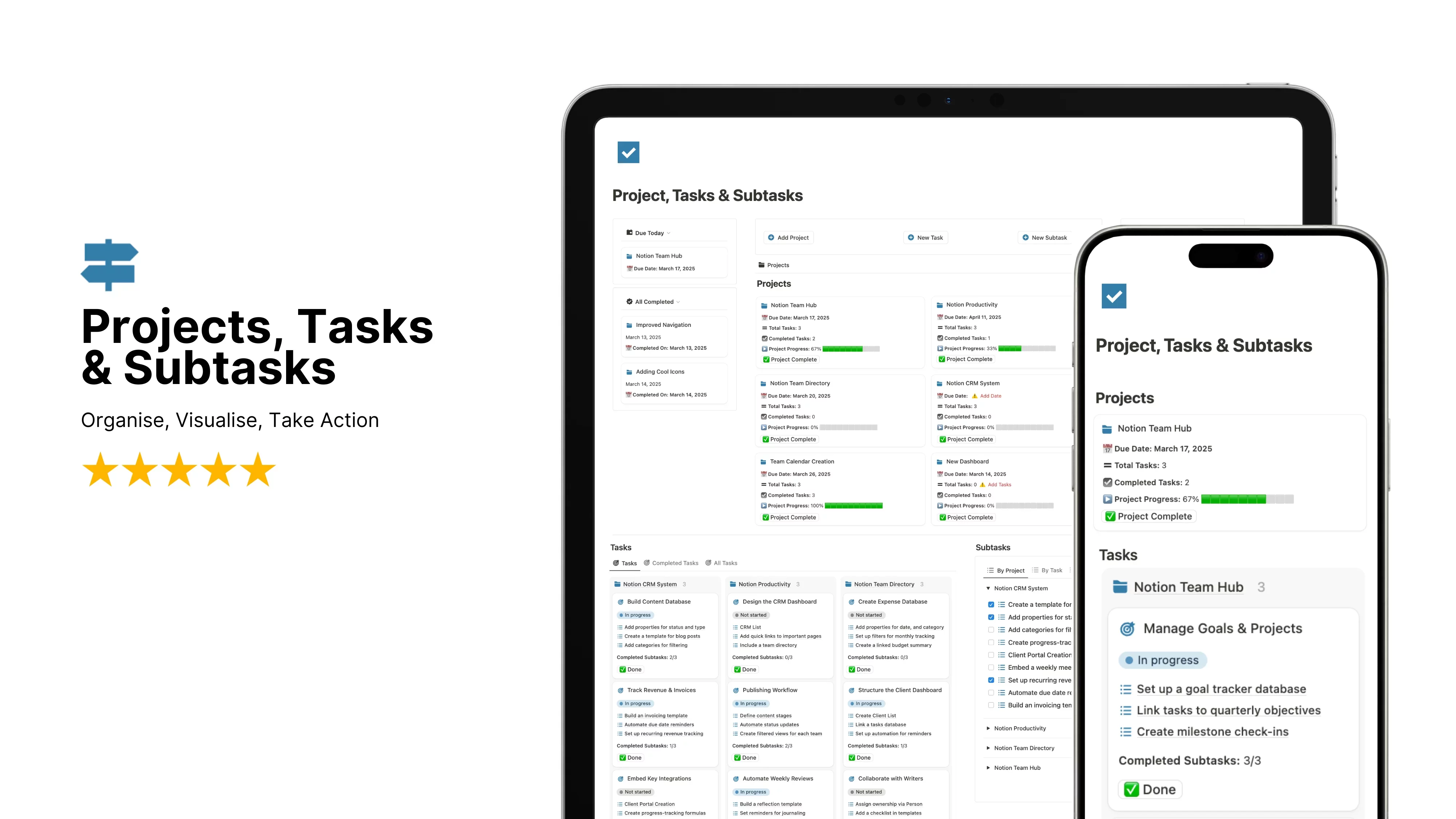 Projects, Tasks & Subtasks for 0 by Peter Winsor - Business Notion Template